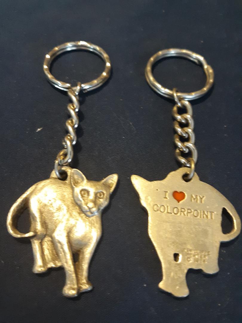 Colorpoint Cat Keychain Pewter from Anwo.com Animal World
