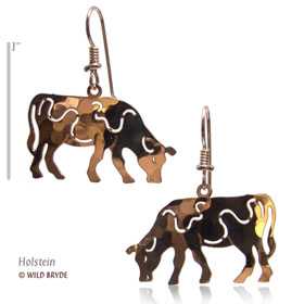 Cow Earrings Gold Jewelry French Curve at Anwo.com Animal World®