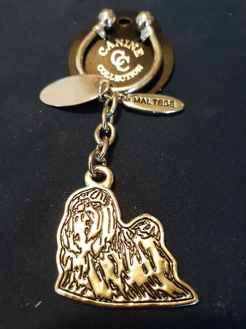 Maltese Keychain Silver at Anwo Animal World®
