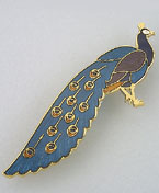 Blue Peacock Pin Jewelry at Anwo.com Animal World®